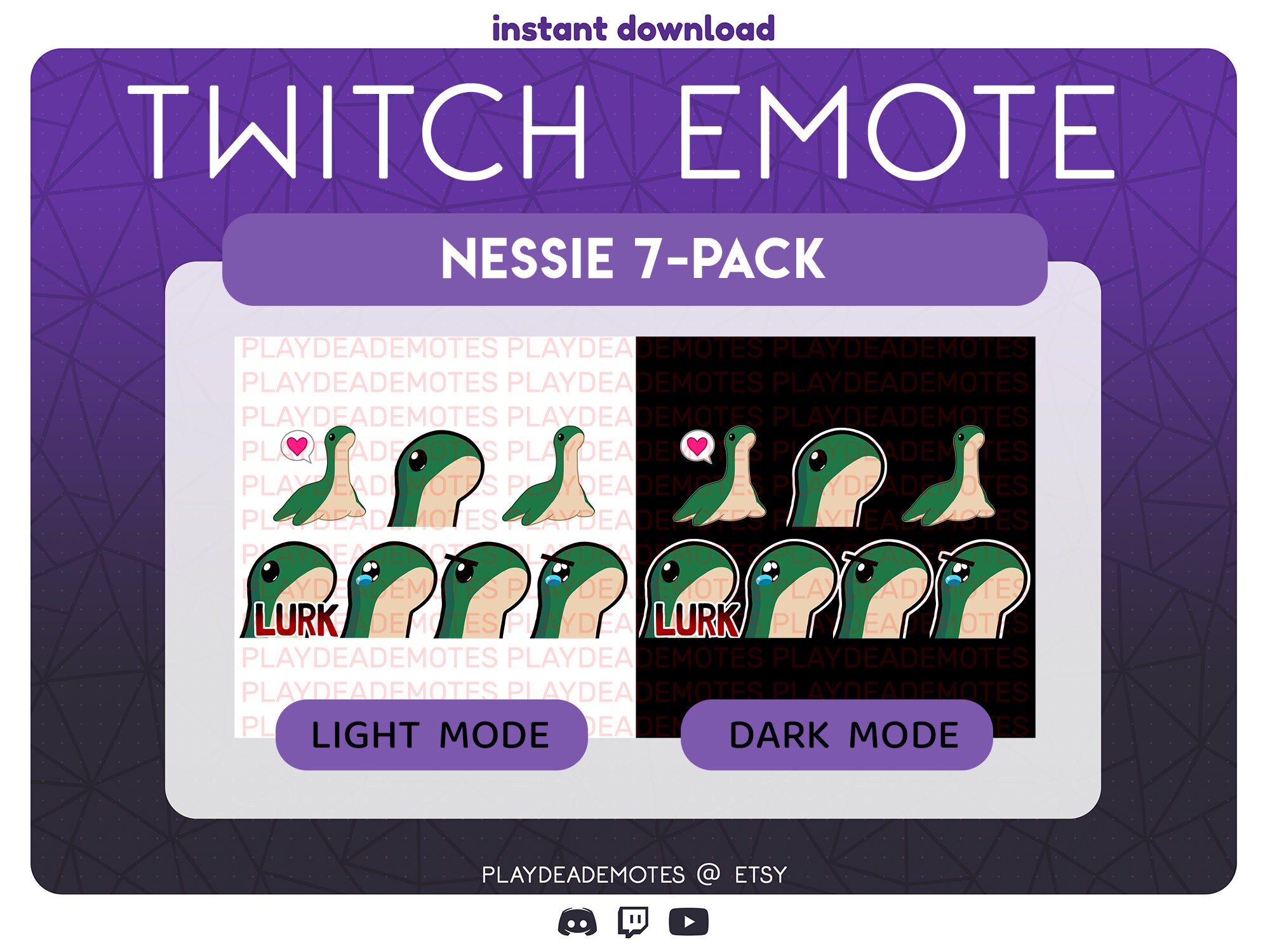 Cute Apex Legends Nessie Twitch Emote Bundle 7-pack | Apex Nessie ...