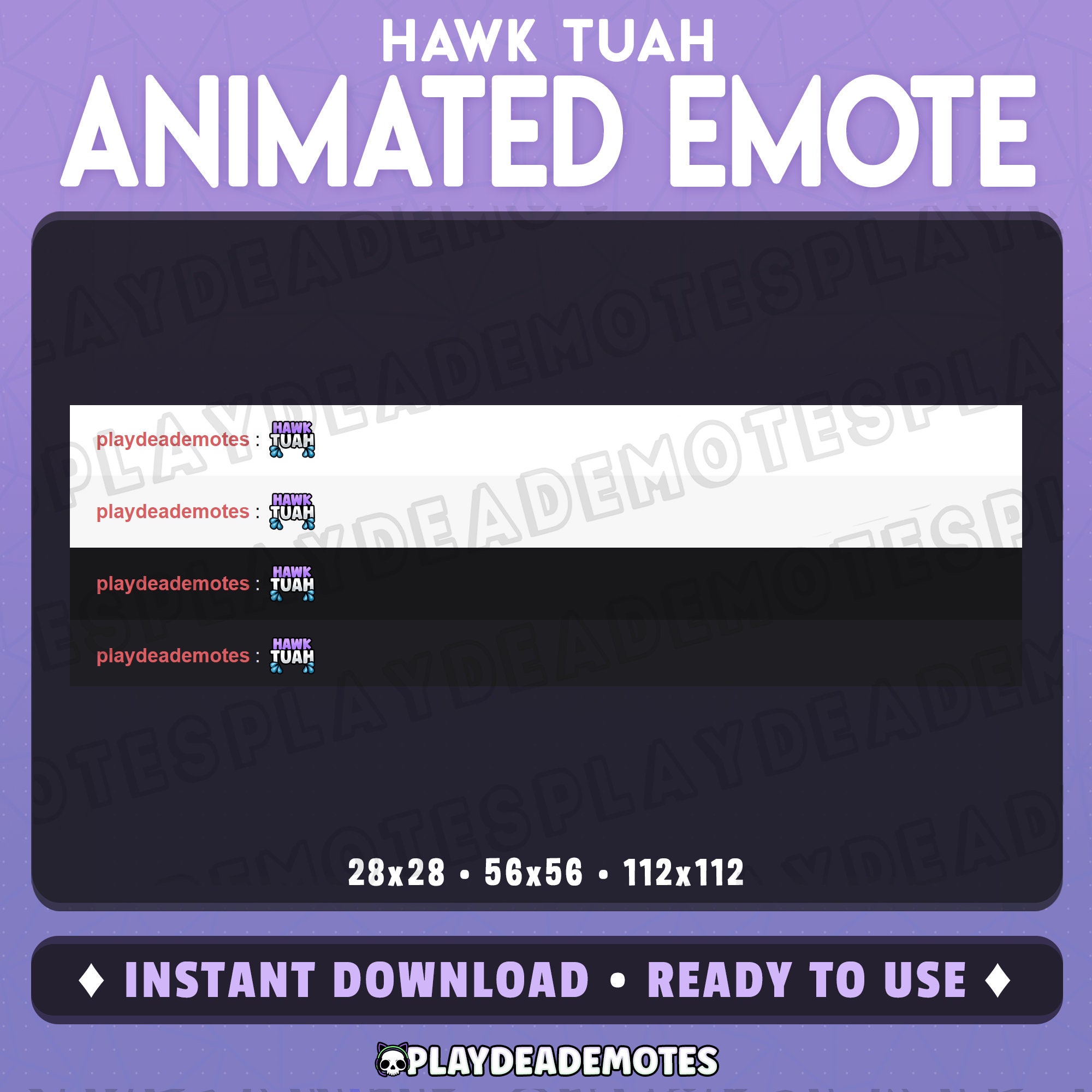 Animated HAWK TUAH EMOTE Animated Static Versions Included Cute Pastel ...