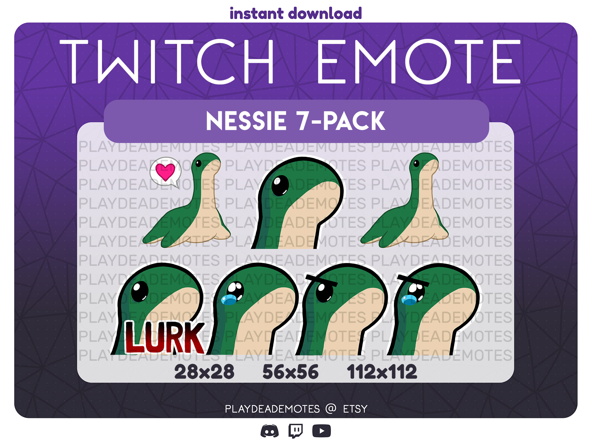 Cute Apex Legends Nessie Twitch Emote Bundle 7-pack | Apex Nessie ...