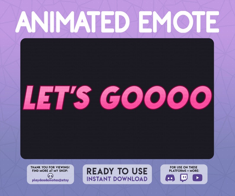 Pink Let's Goooo Emote ANIMATED STATIC Kawaii Pink Let's Go Emote, Cute ...