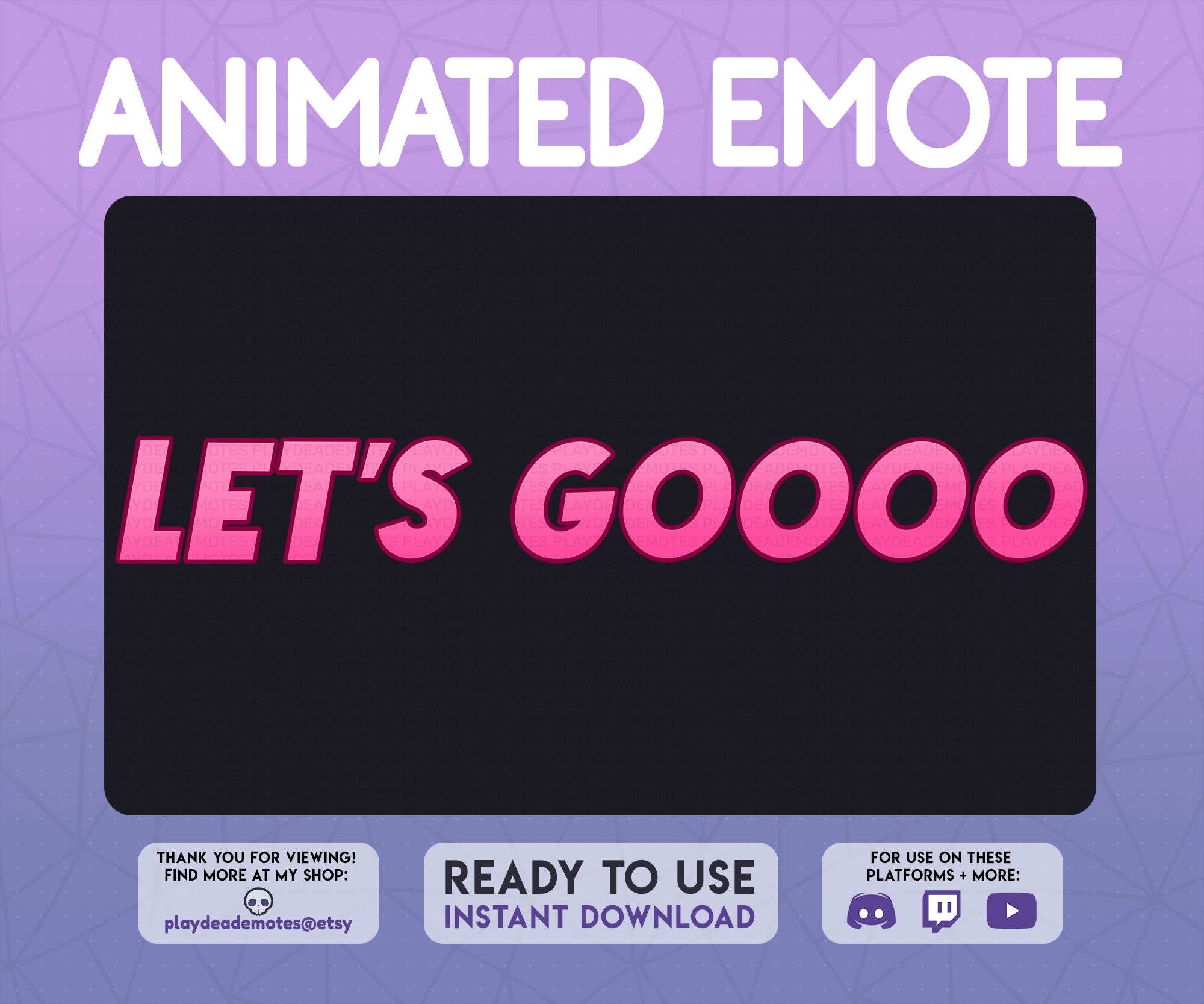 Pink Let's Goooo Emote ANIMATED STATIC Kawaii Pink Let's Go Emote, Cute ...