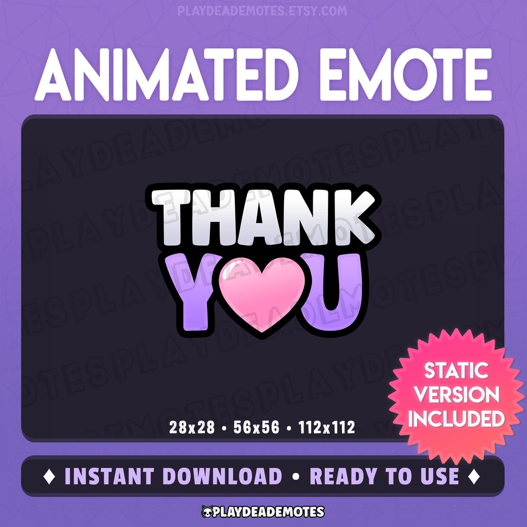 THANKYOU ANIMATED EMOTE | Animated + Static Versions Included; Pastel ...