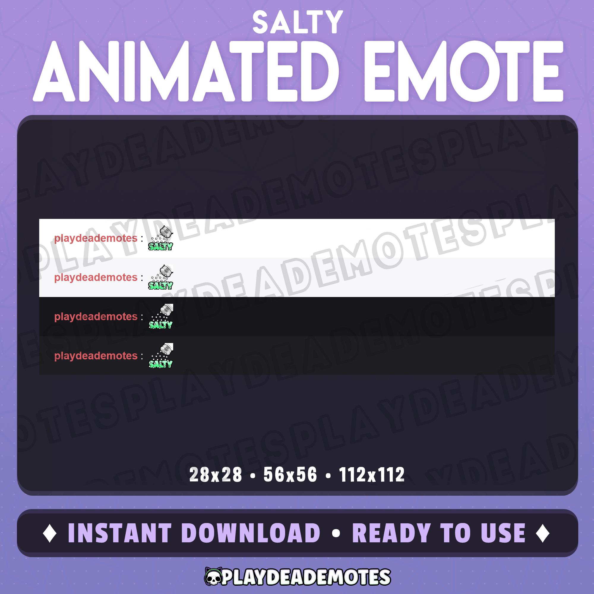 SALTY ANIMATED EMOTE | Animated + Static Versions Included; Cute Pastel ...