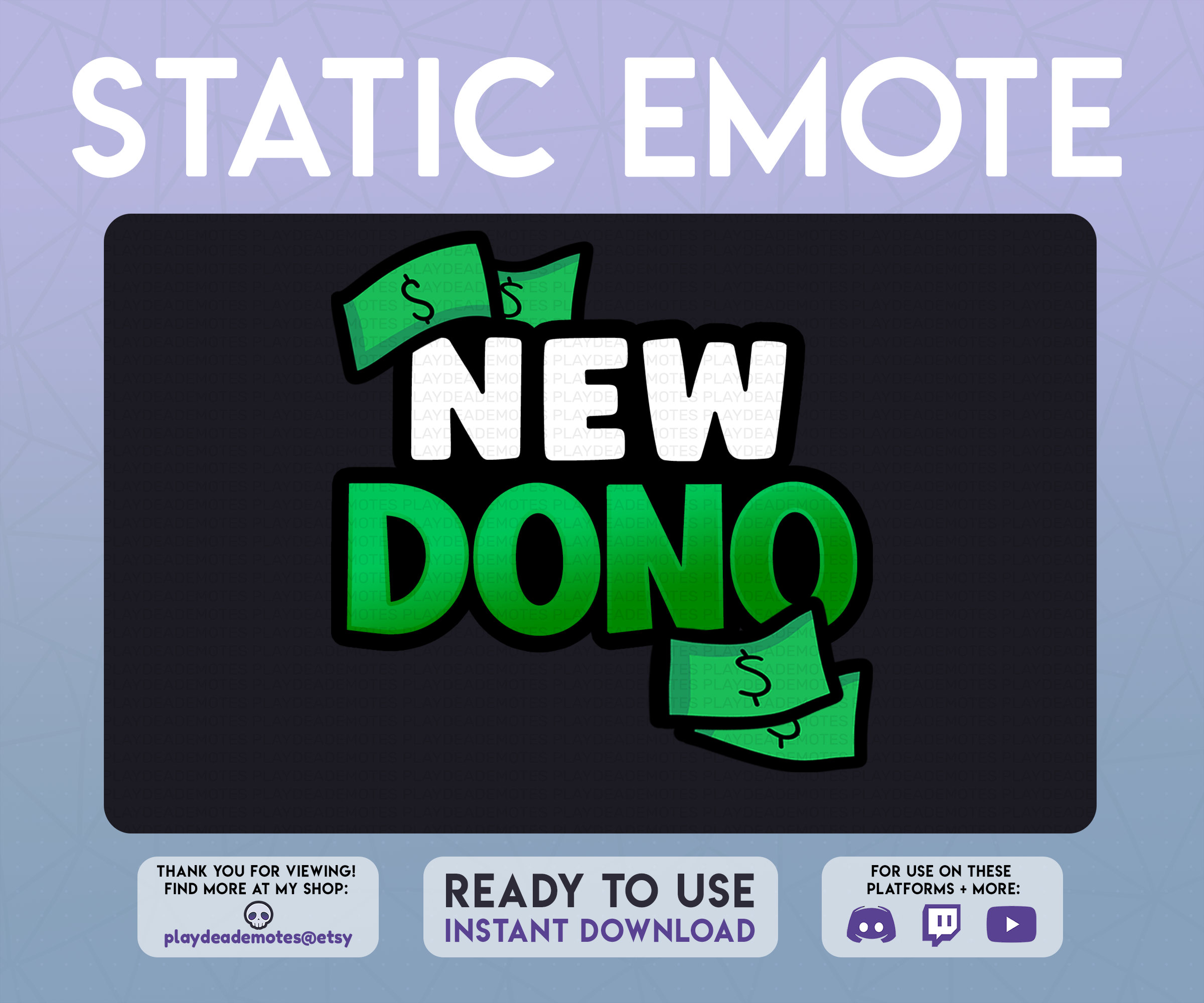 NEW DONO EMOTE | New Donation Emote, Static Dono Emote, Green Cash New ...