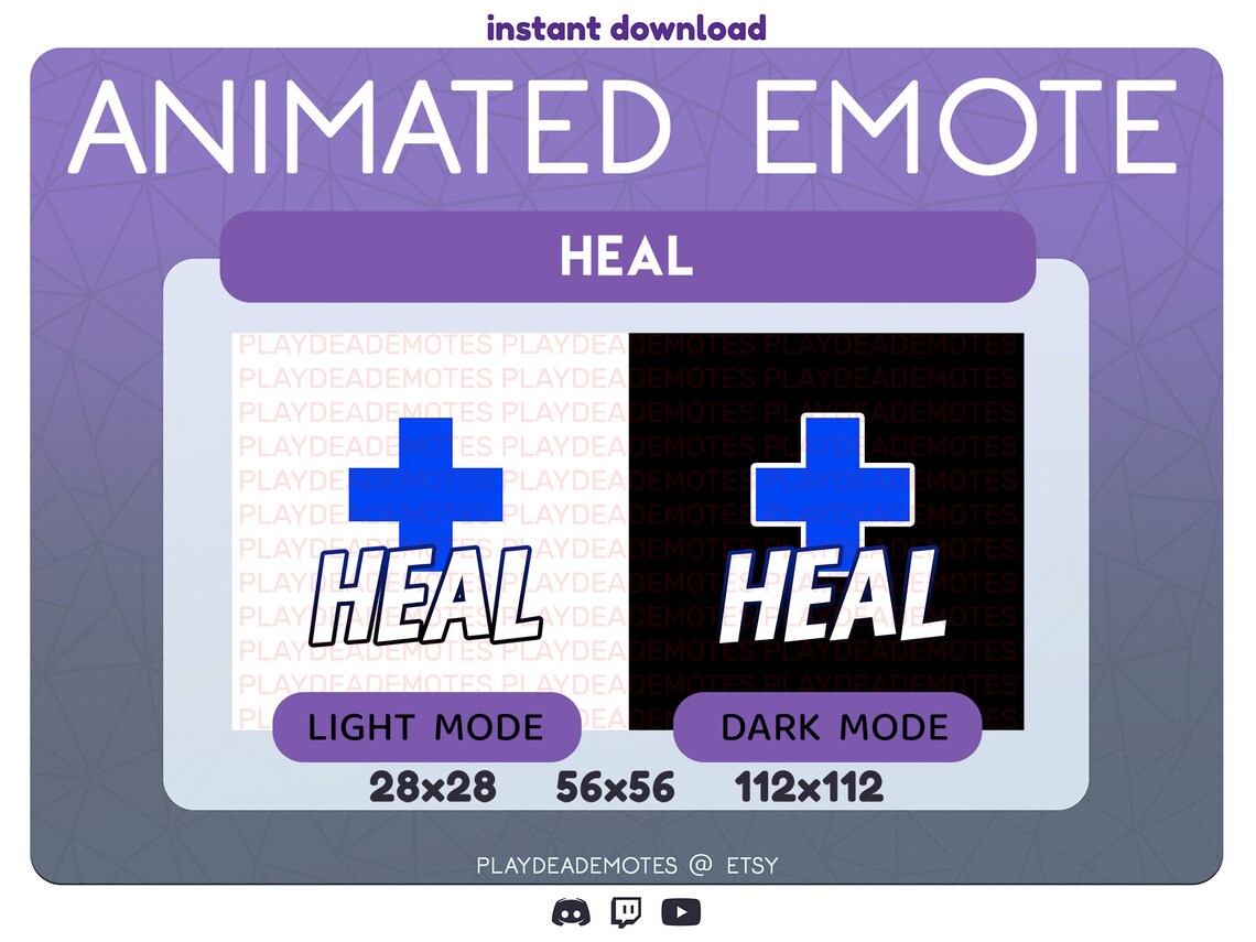 ANIMATED STATIC Blue Animated HEAL Twitch Emote Bold, Obvious, Bright ...