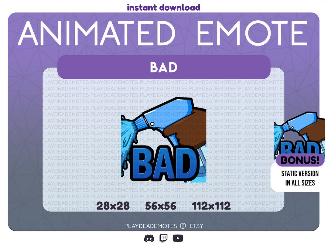 ANIMATED STATIC Blue Spray Bottle BAD Emotes Animated in 3 Speeds ...