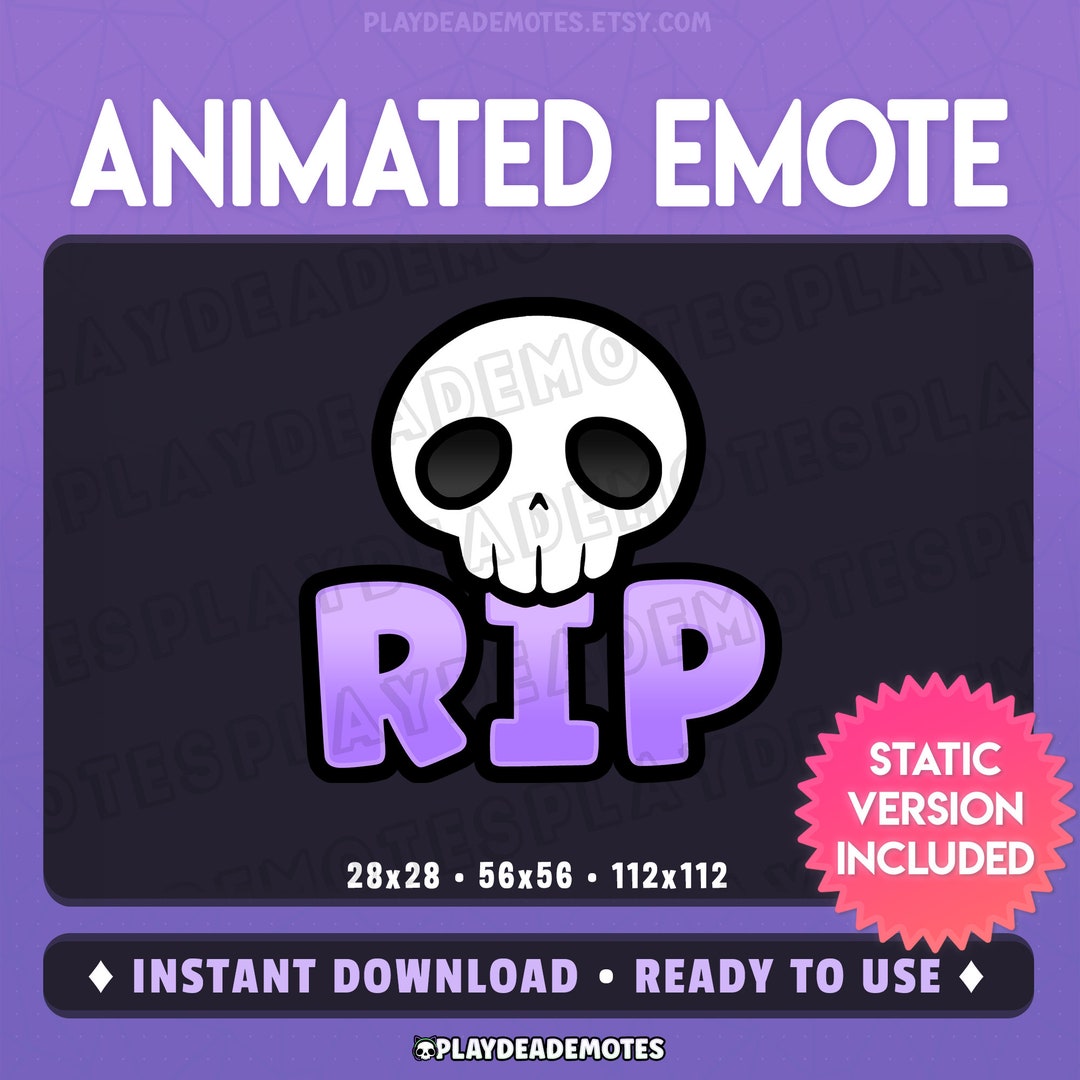 Animated RIP Emote in Soft Purple With Skull (animated+static) (digital ...