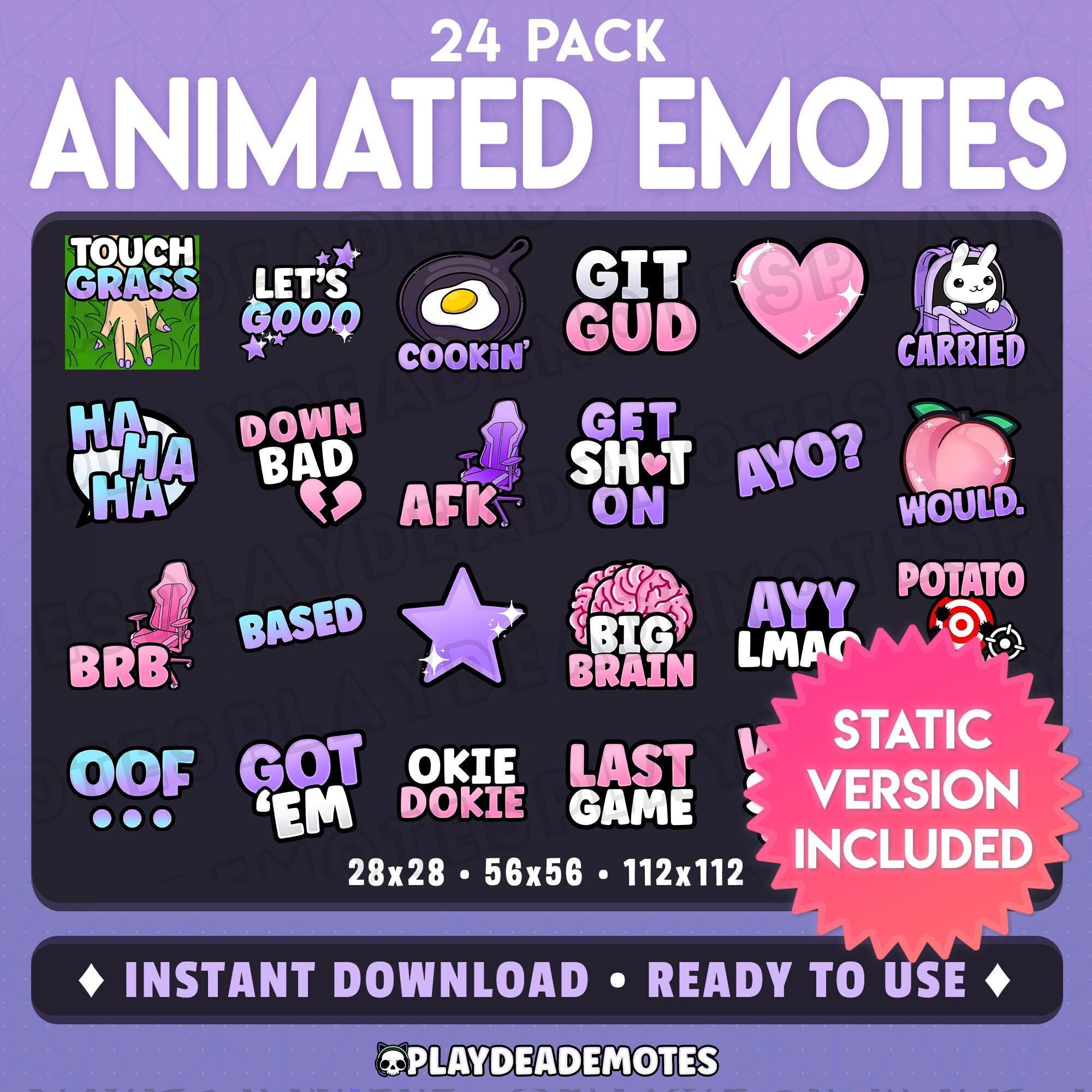 24 ANIMATED EMOTES Starter Pack #2 | Animated+static Versions Included ...