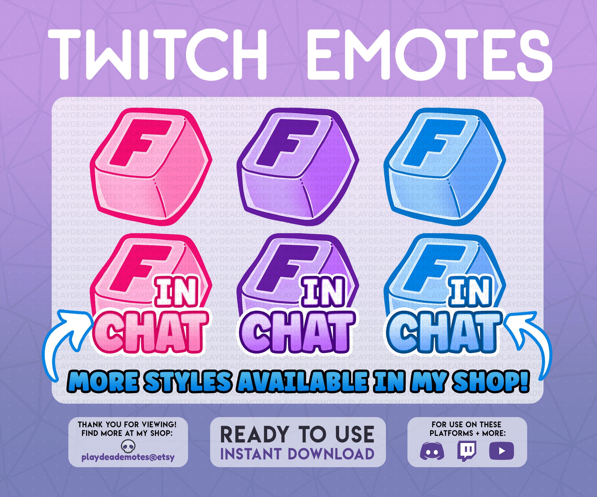 Pink F Key Emote Pink F in Chat Emote Kawaii Cute Pink F Key Emote ...
