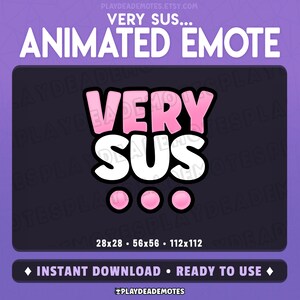 Animated VERY SUS Emote in Soft Pink (animated+static) (digital ...
