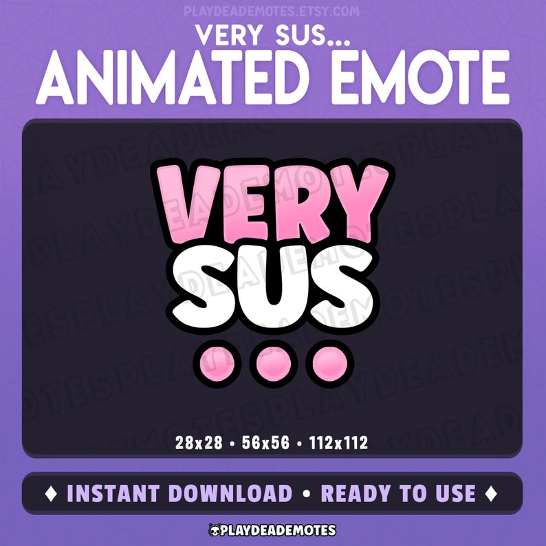 Animated VERY SUS Emote in Soft Pink (animated+static) (digital ...