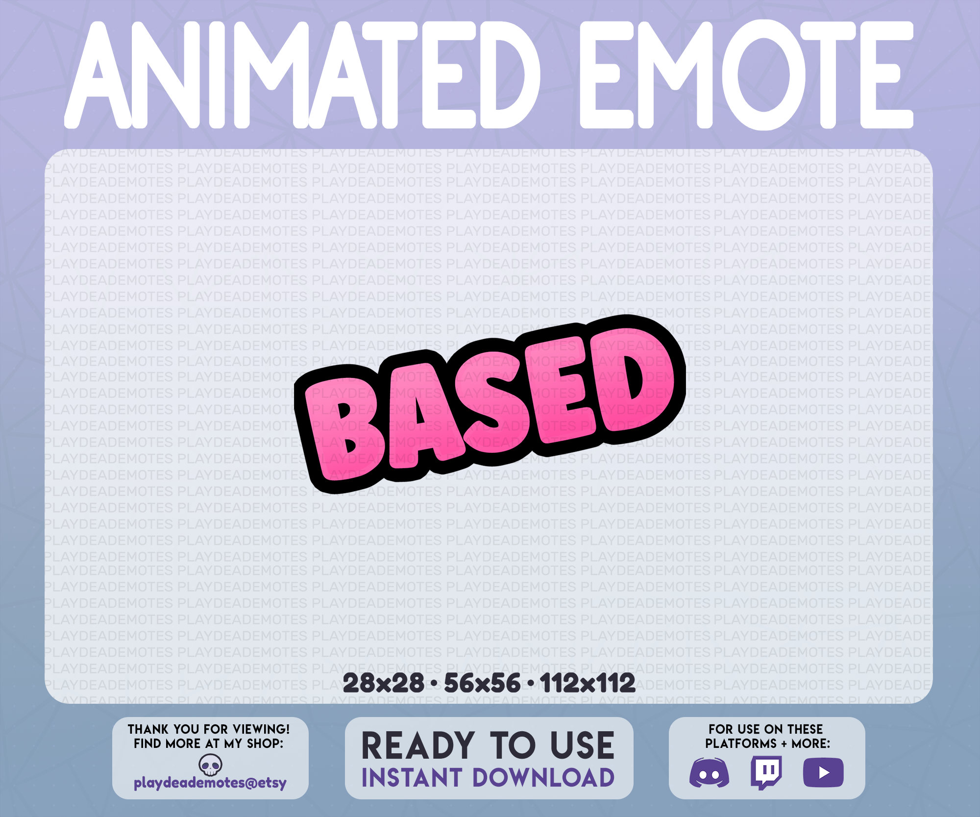 BASED ANIMATED EMOTE Animated Static Versions Included, Vibrant Bright ...