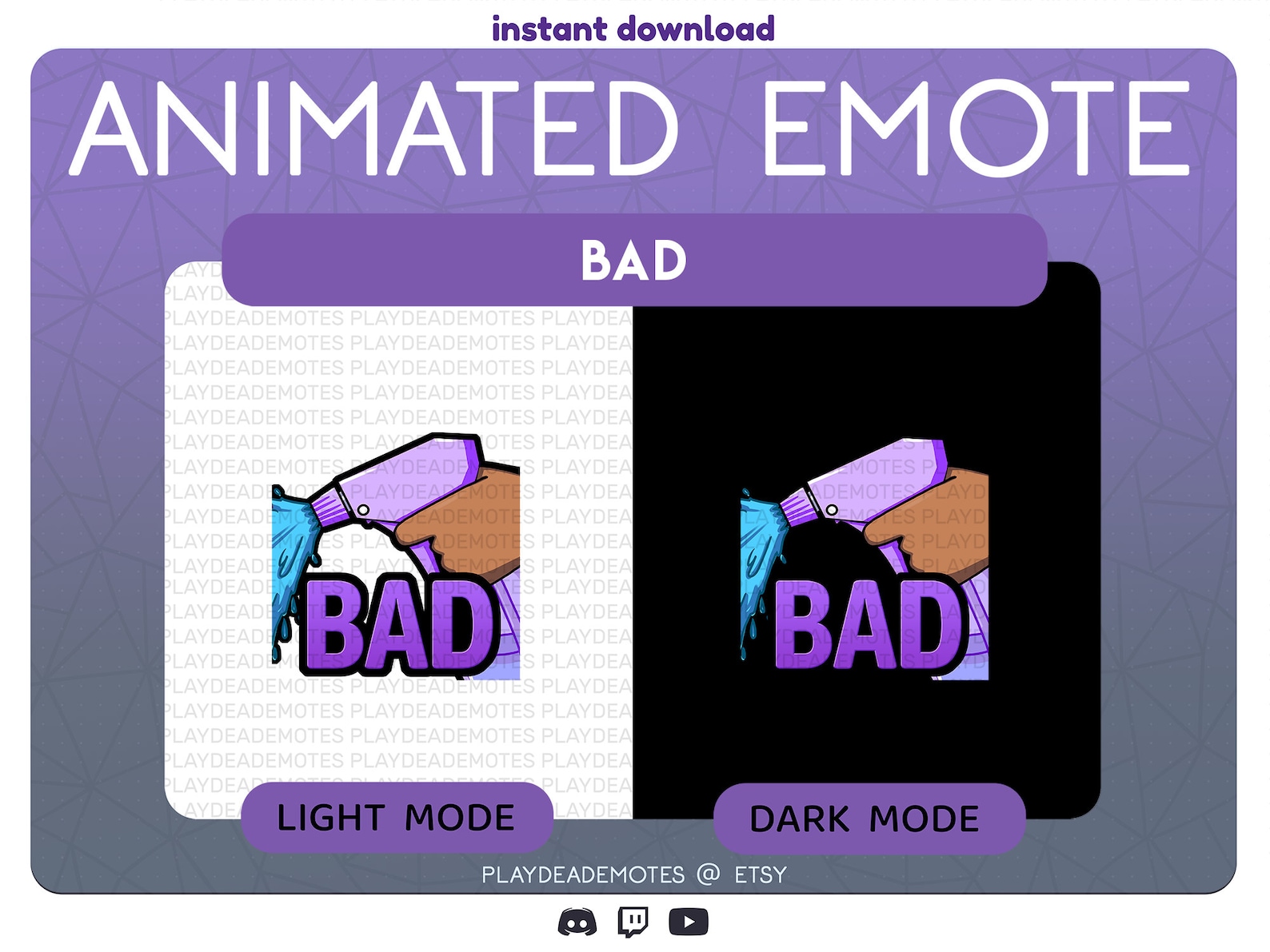 ANIMATED + STATIC Purple Spray Bottle BAD Emotes | Animated in 3 Speeds ...