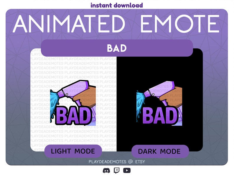 ANIMATED + STATIC Purple Spray Bottle BAD Emotes | Animated in 3 Speeds ...