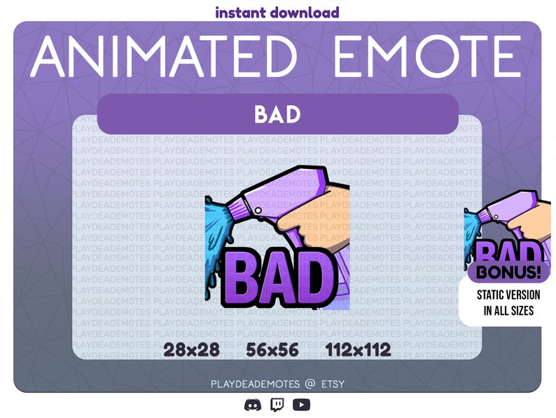 ANIMATED + STATIC Purple Spray Bottle BAD Emotes | Animated in 3 Speeds ...