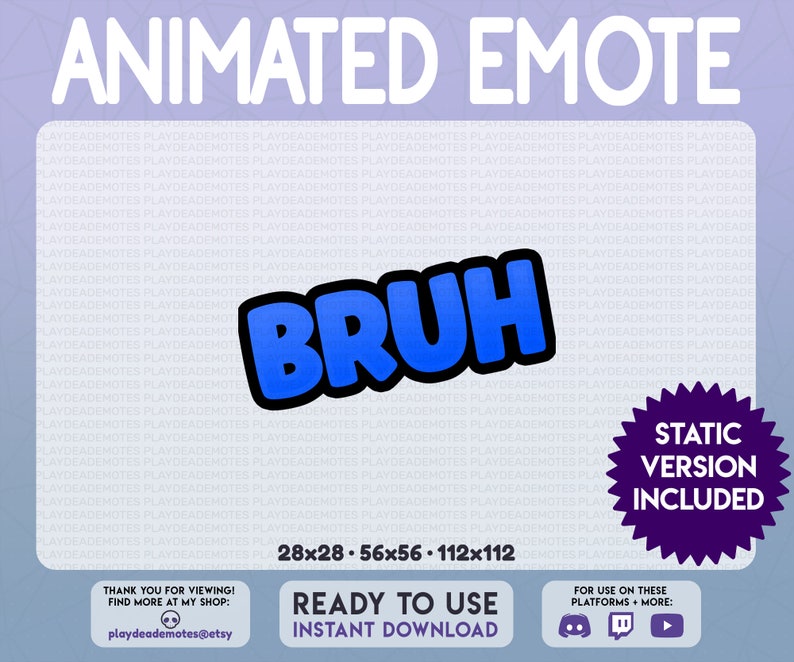 BRUH ANIMATED EMOTE | Animated + Static Versions Included, Deep Blue ...