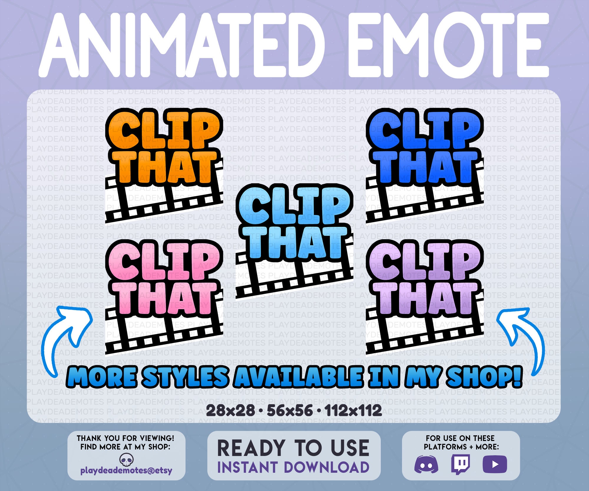 ANIMATED CLIP THAT Emote | Animated + Static Versions Included, Pastel ...
