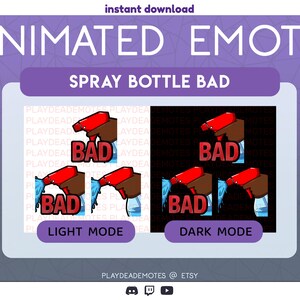 1 ANIMATED 2 STATIC Emotes Spray Bottle BAD Twitch Emotes Animated ...
