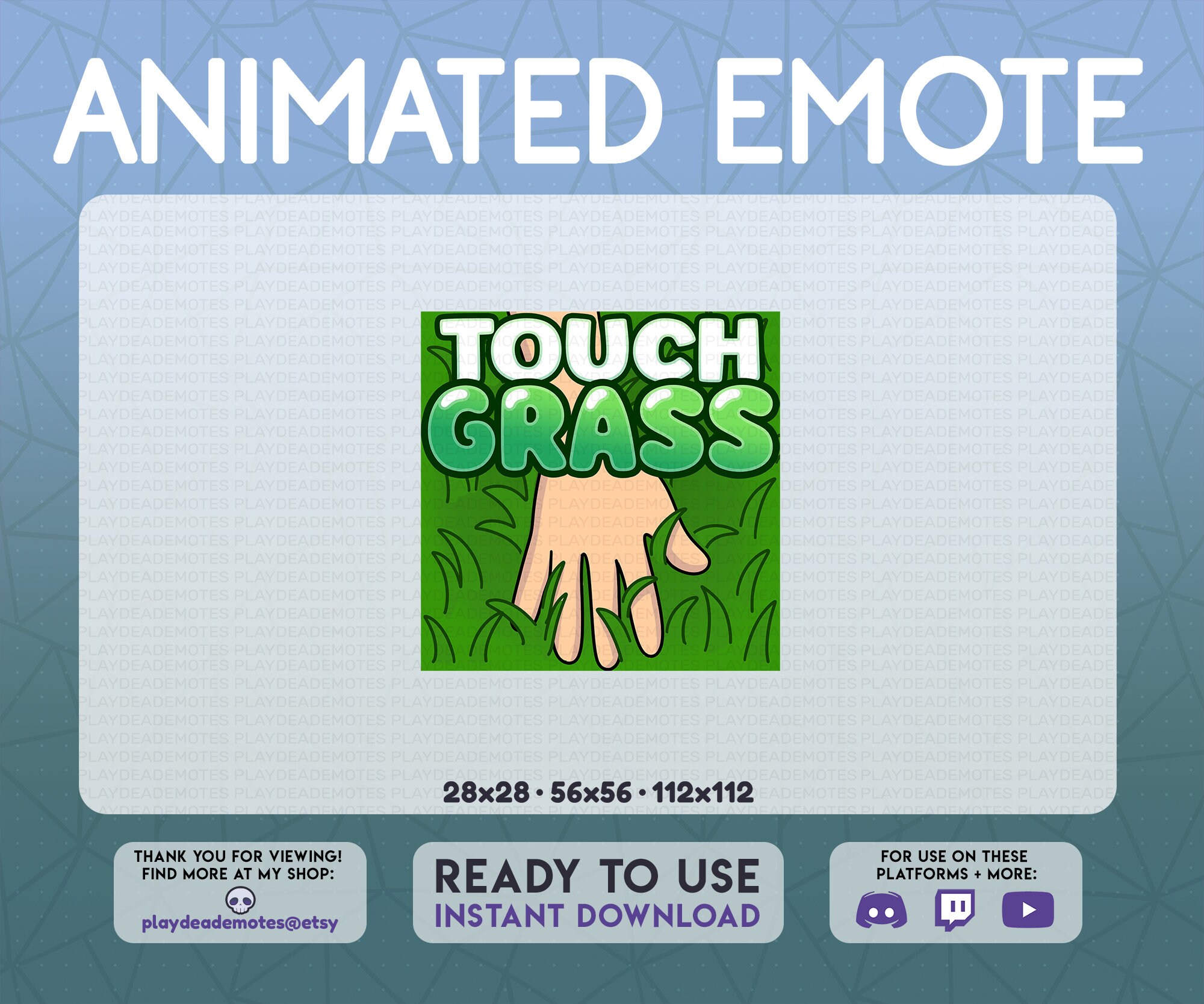 Touch Grass Animated Emote | ANIMATED + STATIC Touch Grass Emote ...