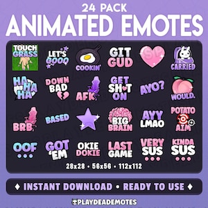 24 ANIMATED EMOTES Starter Pack #2 | Animated+static Versions Included ...