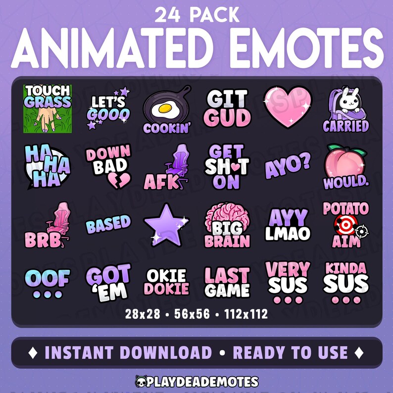 24 ANIMATED EMOTES Starter Pack #2 | Animated+static Versions Included ...