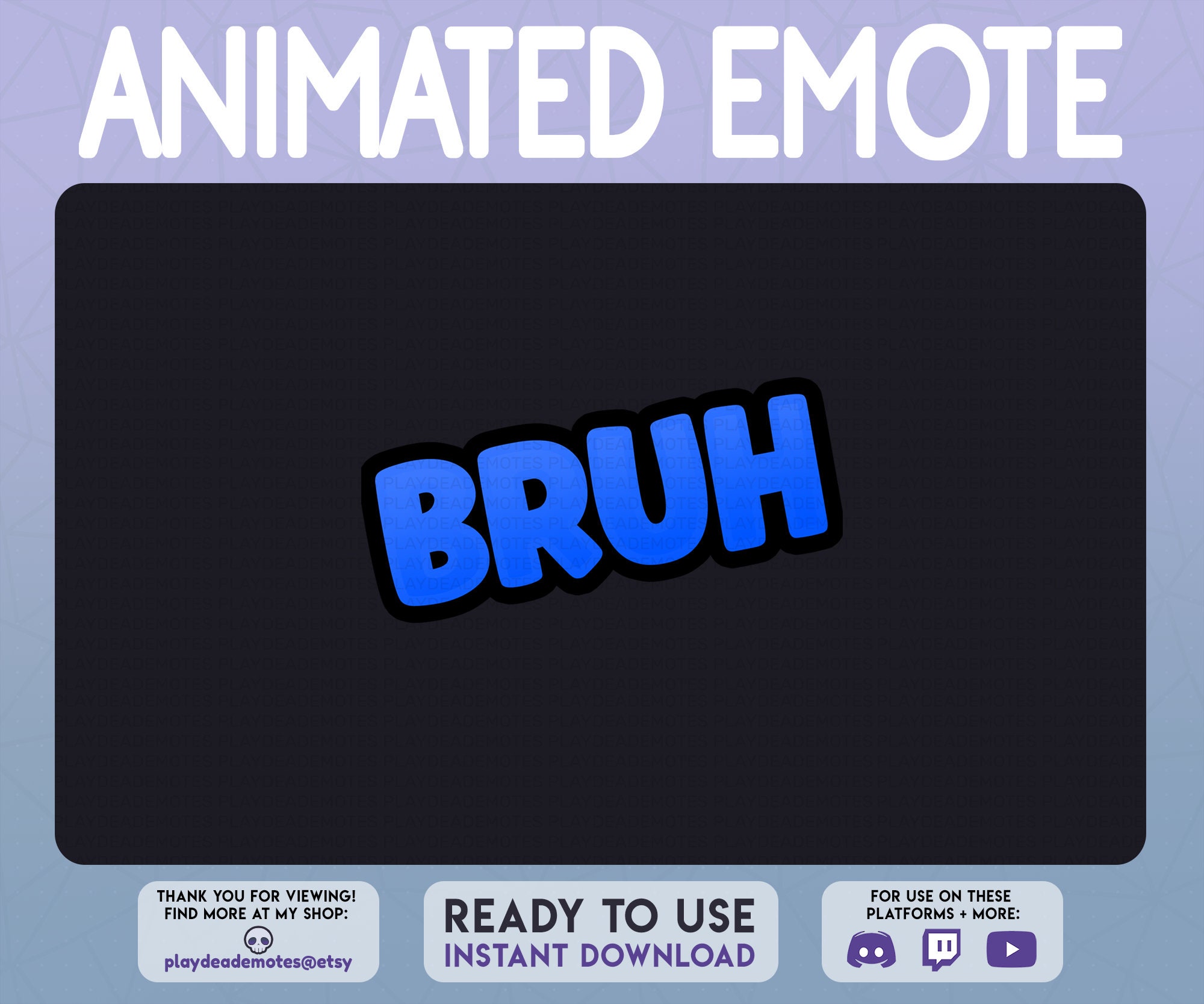 BRUH ANIMATED EMOTE | Animated + Static Versions Included, Deep Blue ...