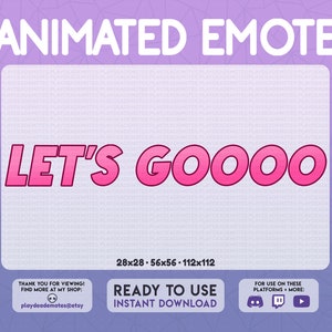 Pink Let's Goooo Emote | ANIMATED + STATIC Kawaii Pink Let's Go Emote ...