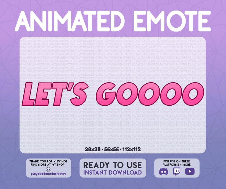 Pink Let's Goooo Emote ANIMATED STATIC Kawaii Pink Let's Go Emote, Cute ...