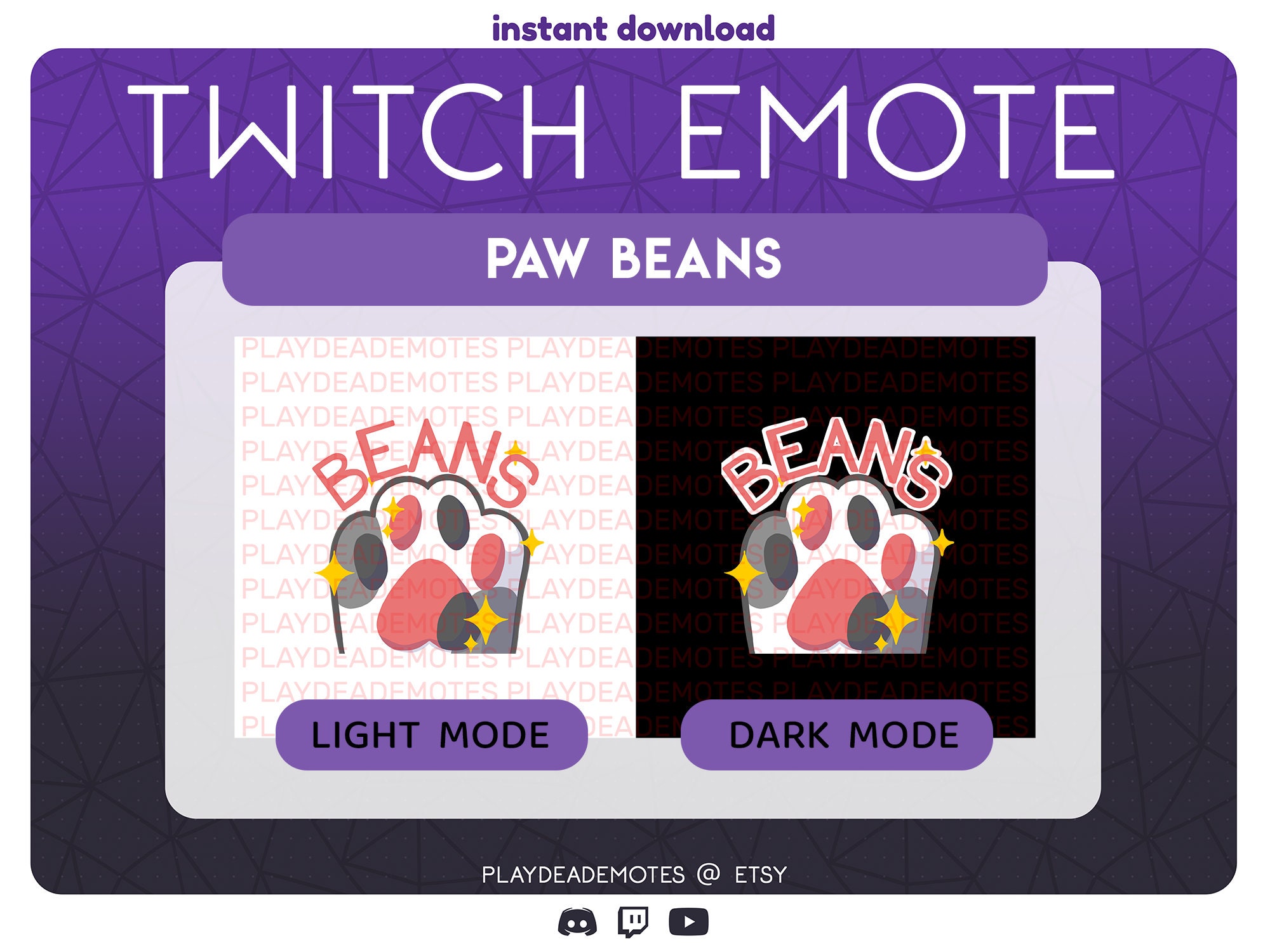 Calico Spot Paw Beans Twitch Emote Cat Dog Paw Beans Discord Emote ...