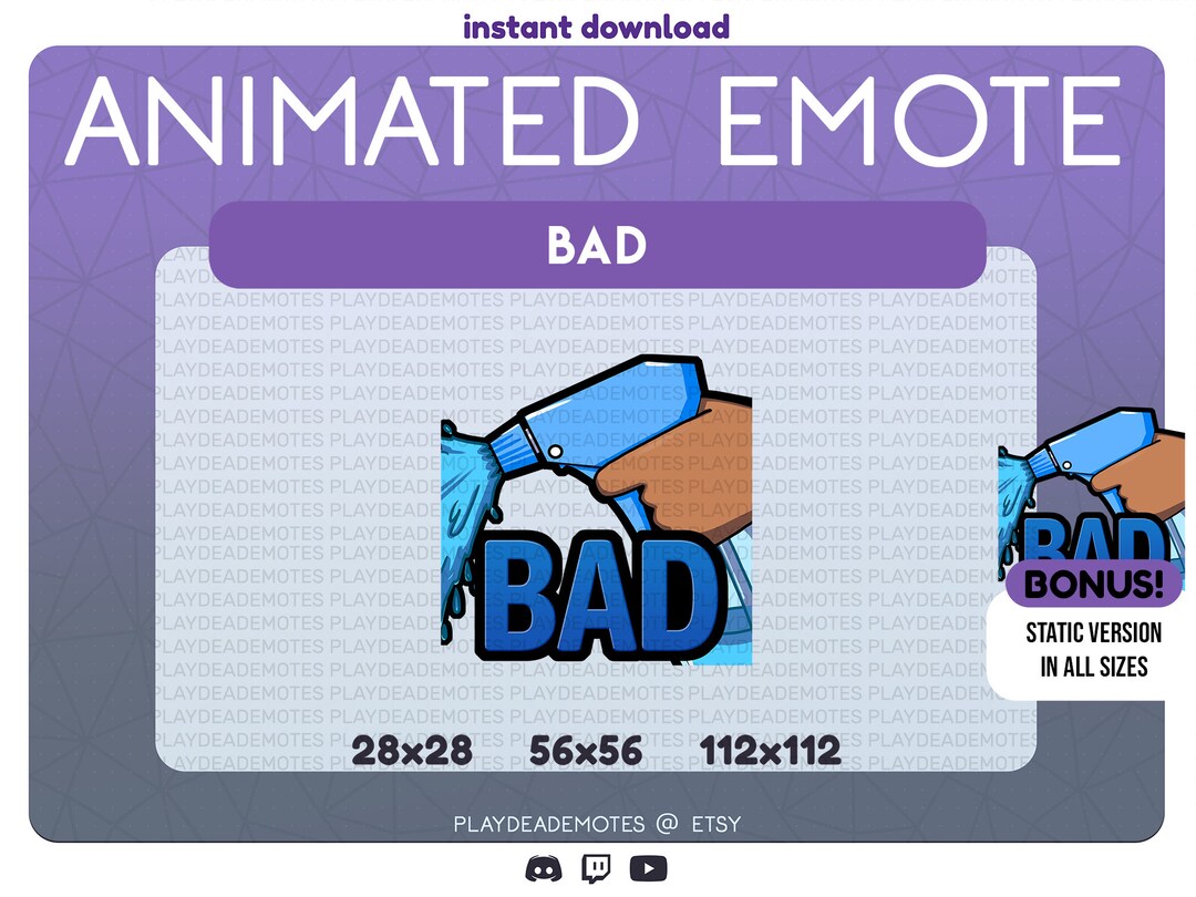 ANIMATED + STATIC Blue Spray Bottle BAD Emotes | Animated in 3 Speeds ...