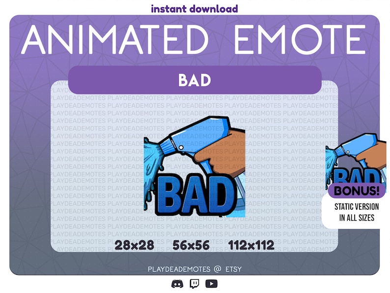 ANIMATED + STATIC Blue Spray Bottle BAD Emotes | Animated in 3 Speeds ...