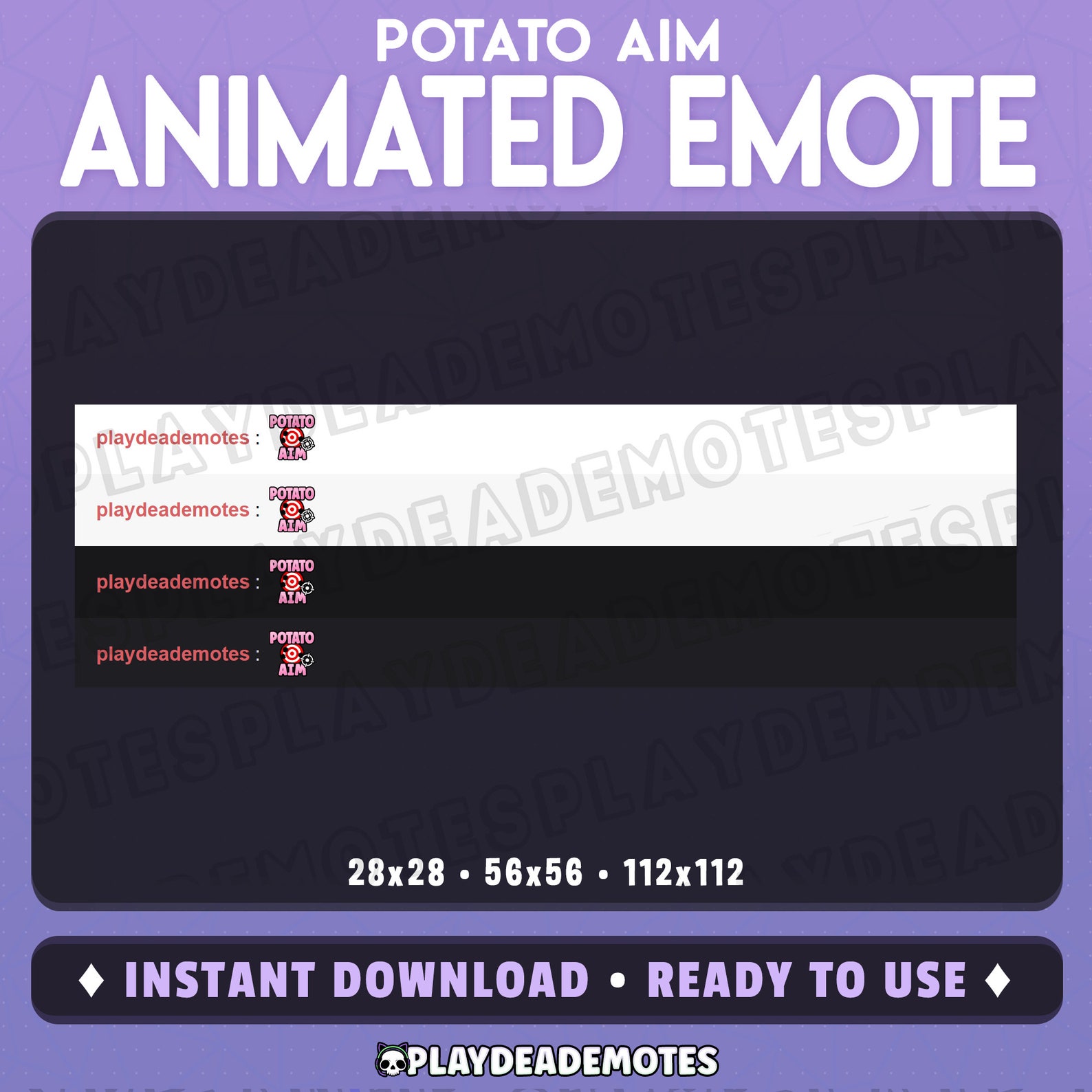 Animated POTATO AIM EMOTE | Animated + Static Versions Included; Pastel ...