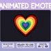 Animated RAINBOW Heart Emote | ANIMATED + STATIC Kawaii Rainbow Heart ...
