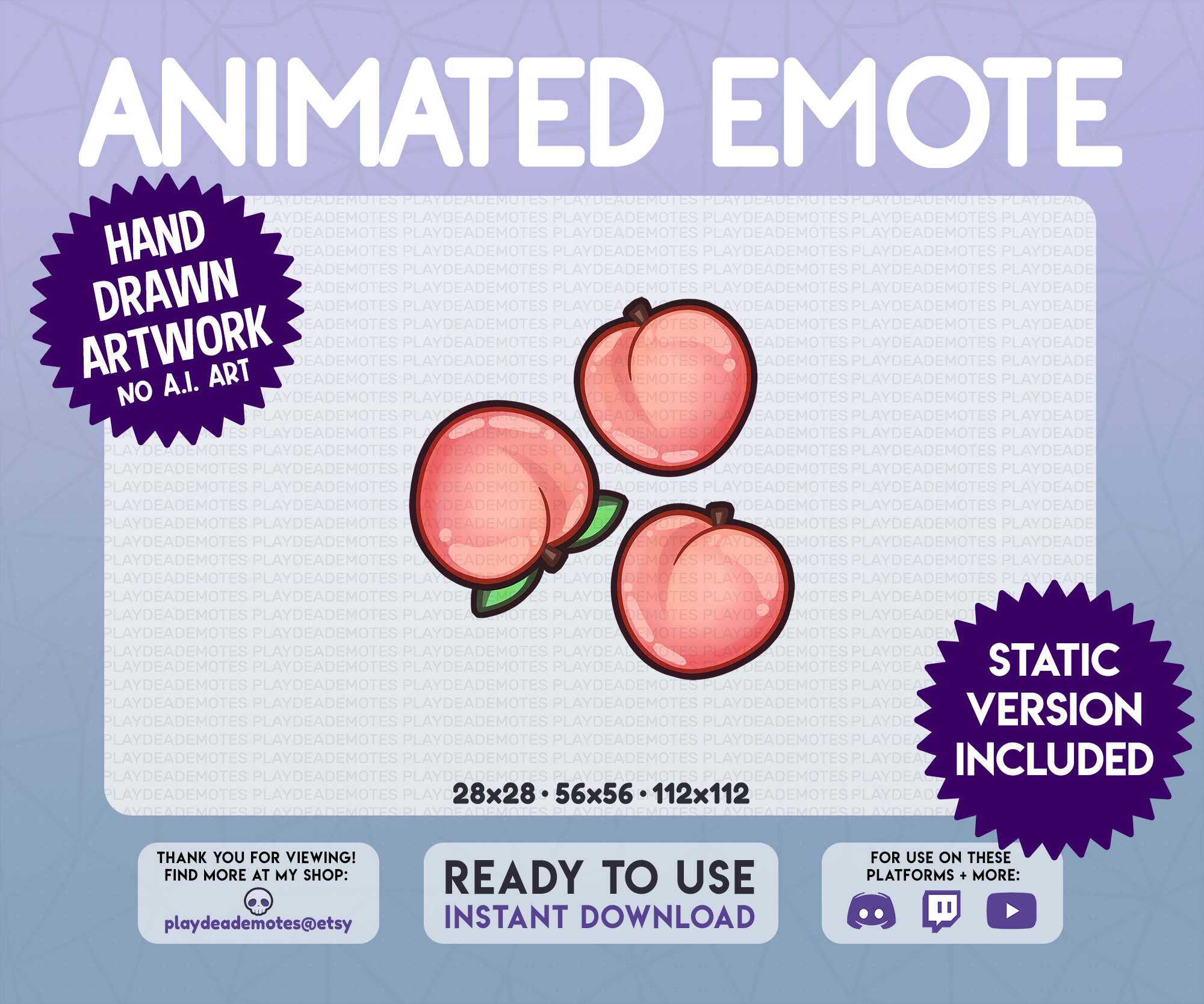 Animated Raining Peaches Emote | ANIMATED + STATIC Falling Peaches ...
