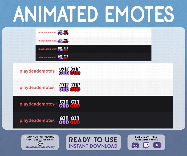 GIT GUD Animated Emote | Pastel Purple Git Gud Emote, Animated Violet ...