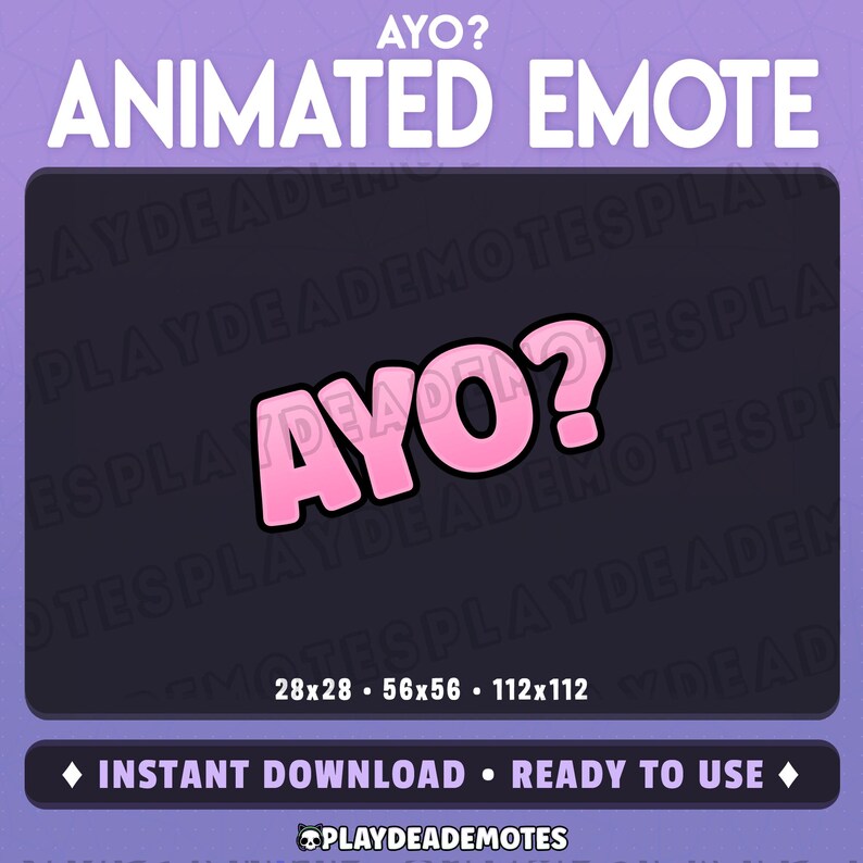 Animated AYO? Emote in Soft Pastel Pink (animated+static) (digital ...