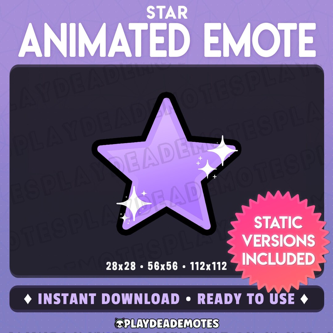 Animated Shining Star Emote in Soft Purple (animated+static) (digital ...