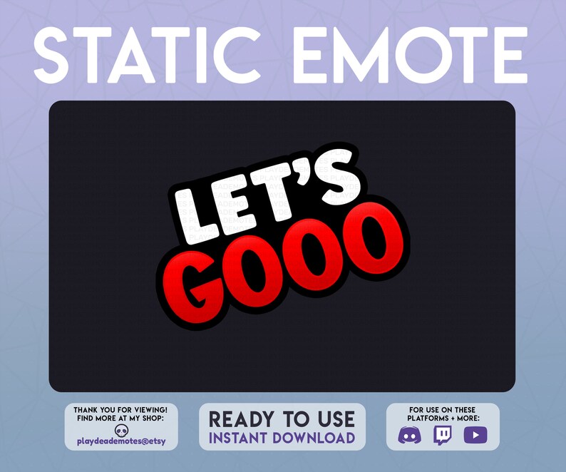 LET'S GOOO EMOTE | Bold Vibrant Red Let's Go Emote, Static Let's Gooo ...