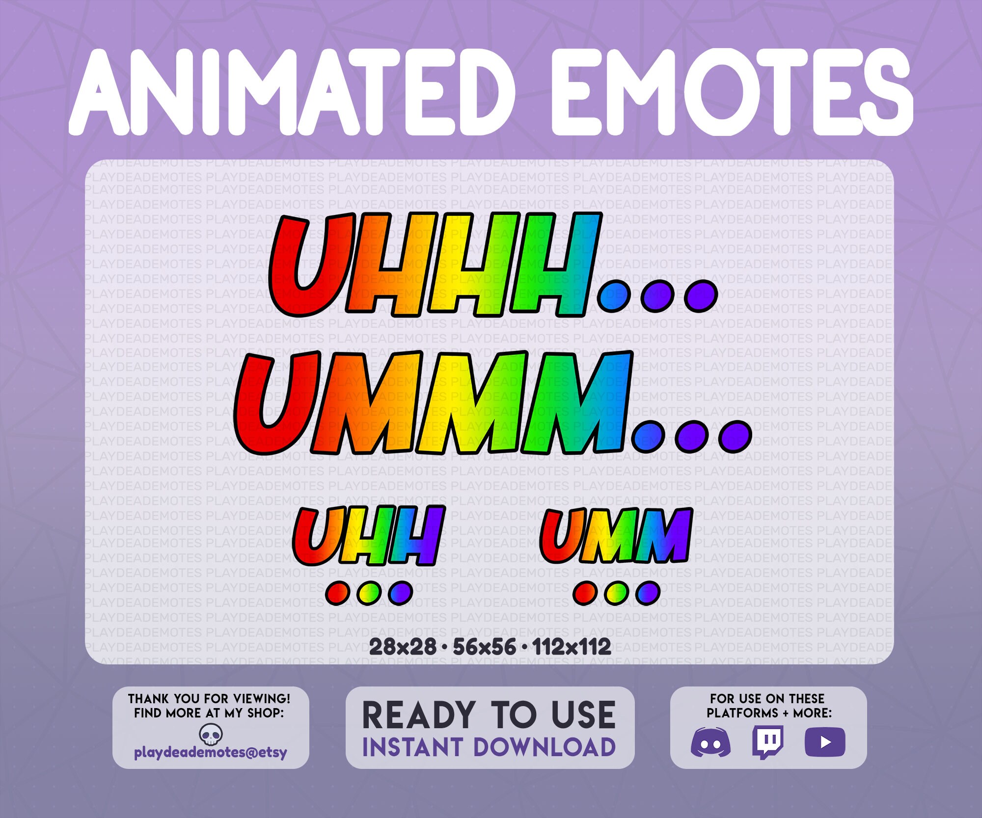Rainbow Umm Uhh Emotes | ANIMATED + STATIC Kawaii Rainbow Ummm Uhhh ...