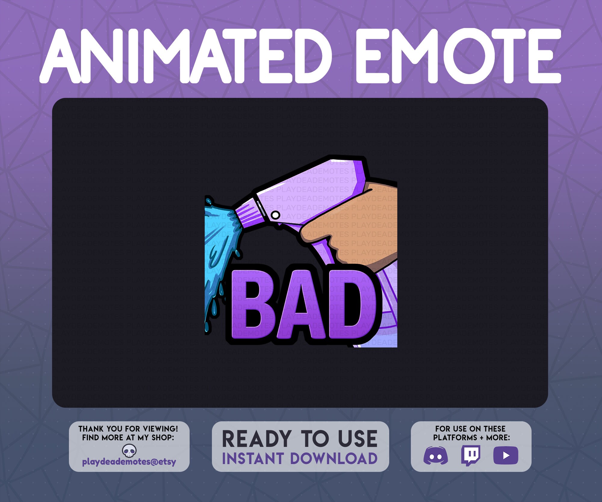 Purple Spray Bottle BAD Emotes ANIMATED STATIC Purple Bad Emotes ...