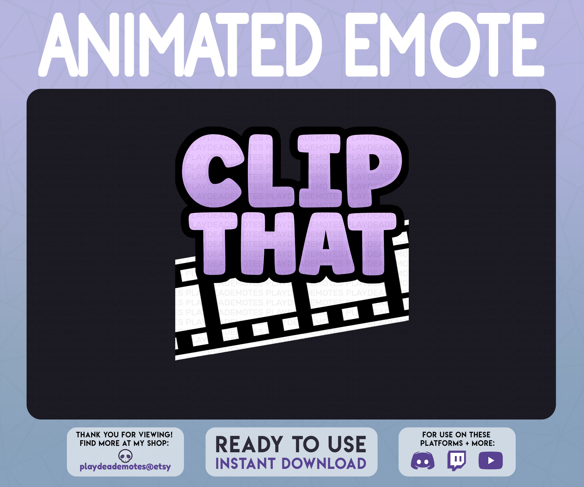 ANIMATED CLIP THAT Emote Animated Static Versions Included, Pastel ...