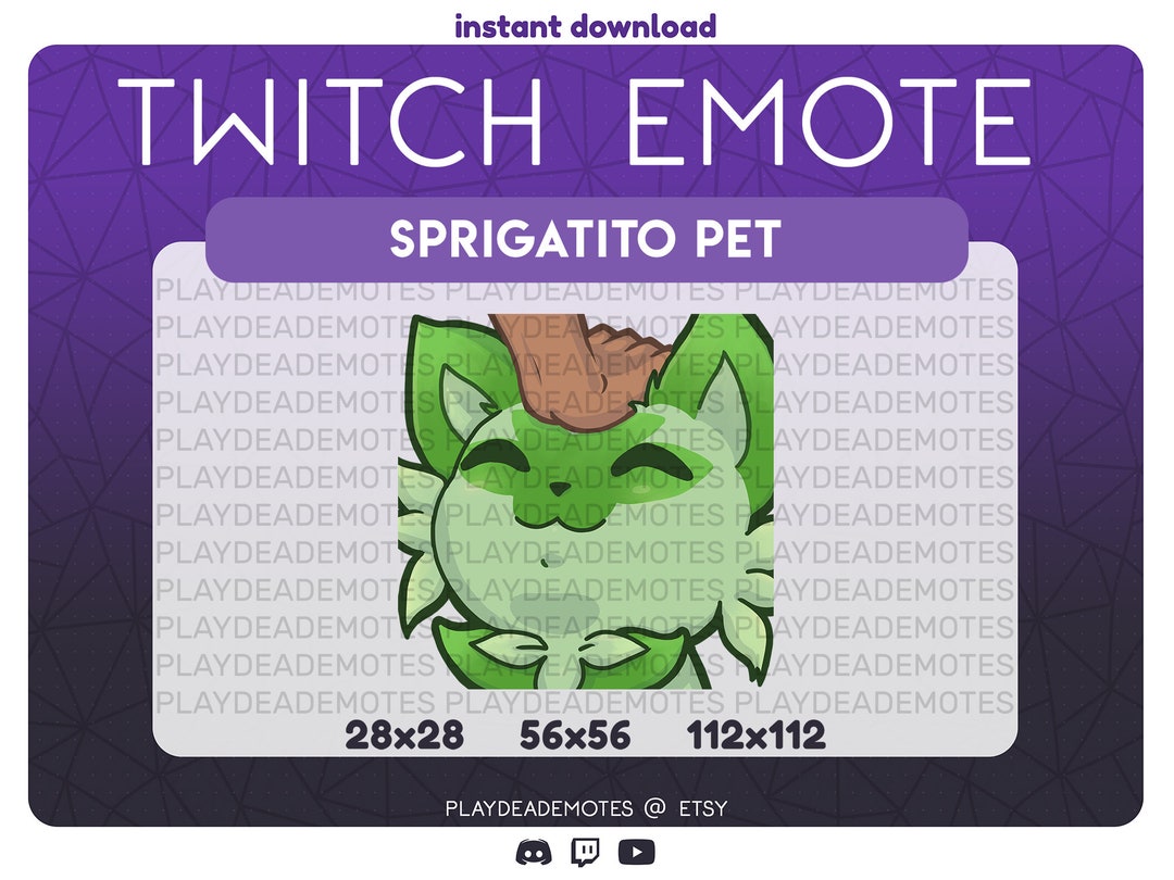 Cute Sprigatito Pet Twitch Emote | Petting Sprigatito Discord Emotes ...