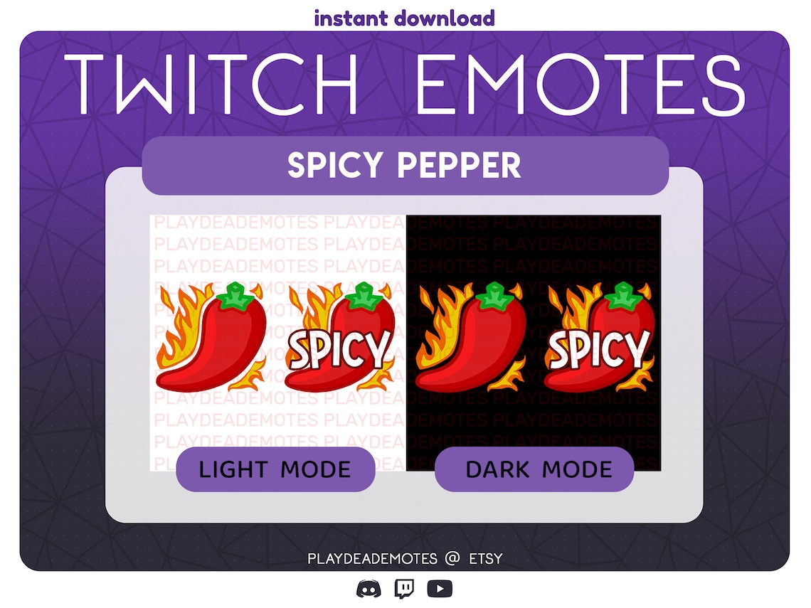 Spicy Pepper Emote SPICY Fiery Hot Red Flaming Jalapeno Pepper Static ...
