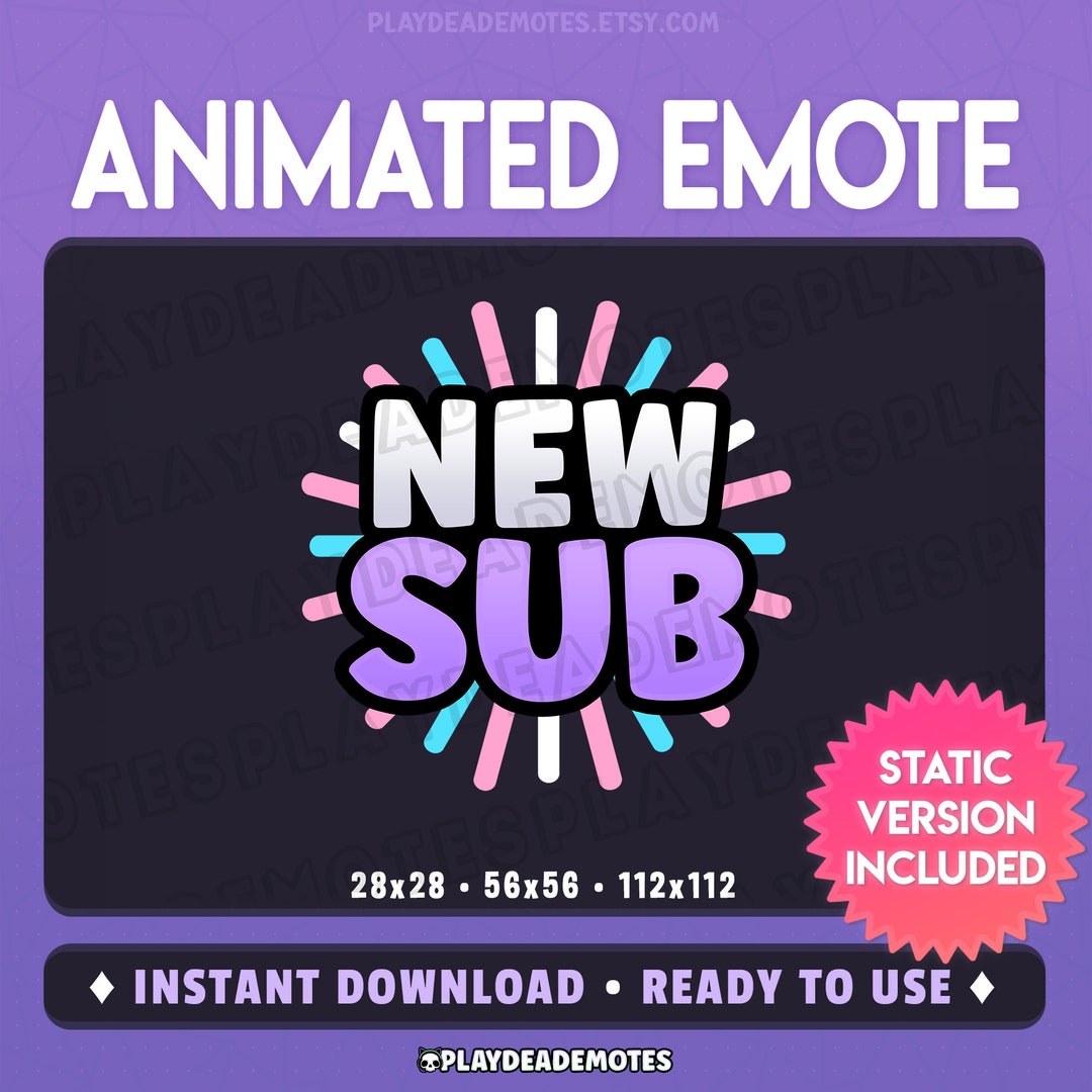 ANIMATED SUB EMOTE | Animated + Static Versions Included; Pastel Purple ...