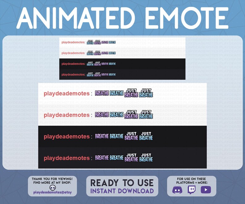 BREATHE ANIMATED EMOTE Animated Static Version Included, Pastel Purple ...