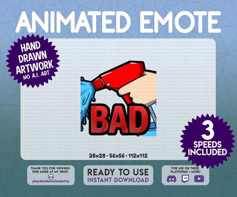 Red Spray Bottle BAD Emotes ANIMATED STATIC Red Bad Emotes Animated in ...