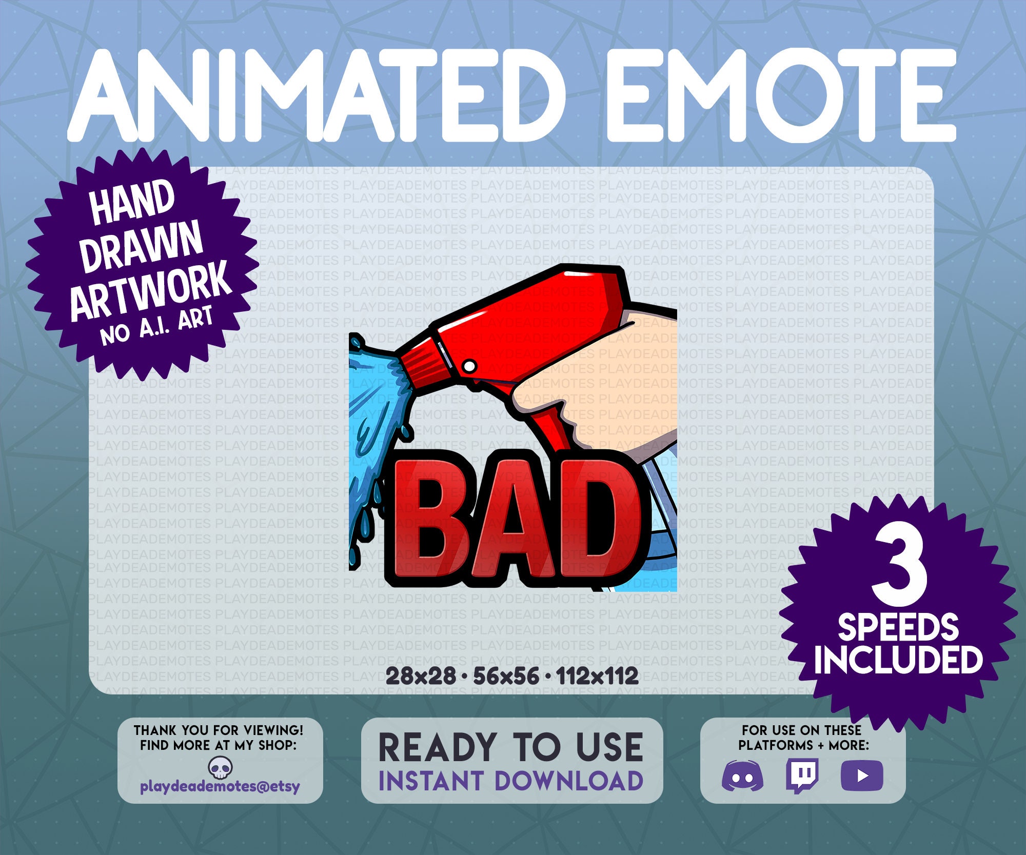 Red Spray Bottle BAD Emotes ANIMATED STATIC Red Bad Emotes Animated in ...