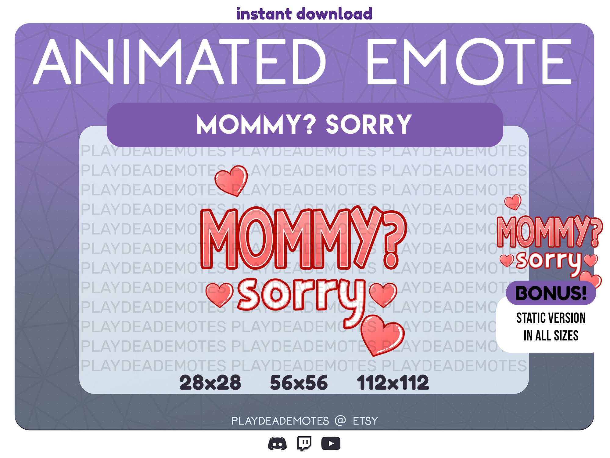 ANIMATED + STATIC Pastel Red Mommy? Sorry Twitch Emote | Cute Red Mommy ...