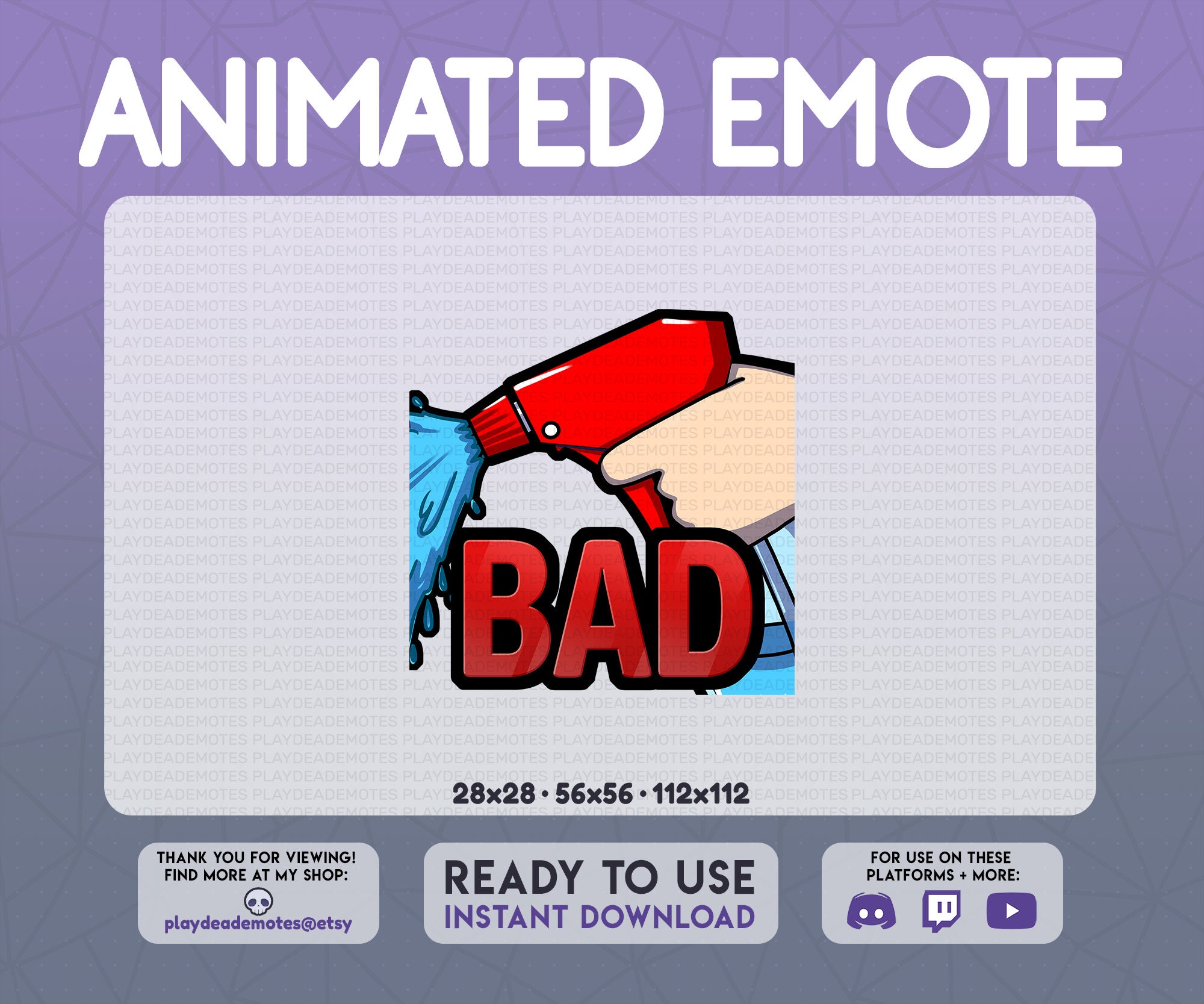 Red Spray Bottle BAD Emotes ANIMATED STATIC Red Bad Emotes Animated in ...