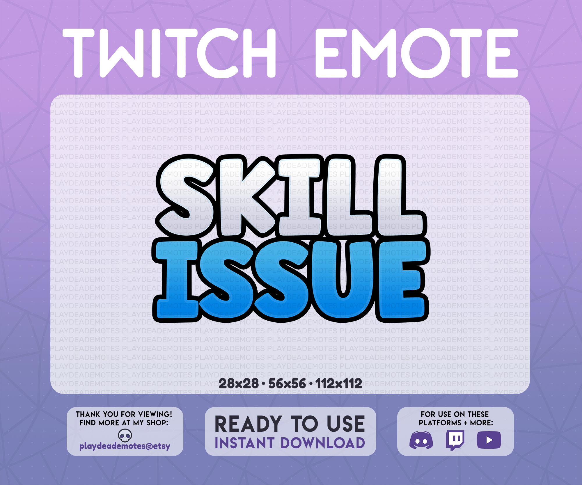 Blue SKILL ISSUE Emote Blue Text Emote No Skill Emote, Skill Issues ...